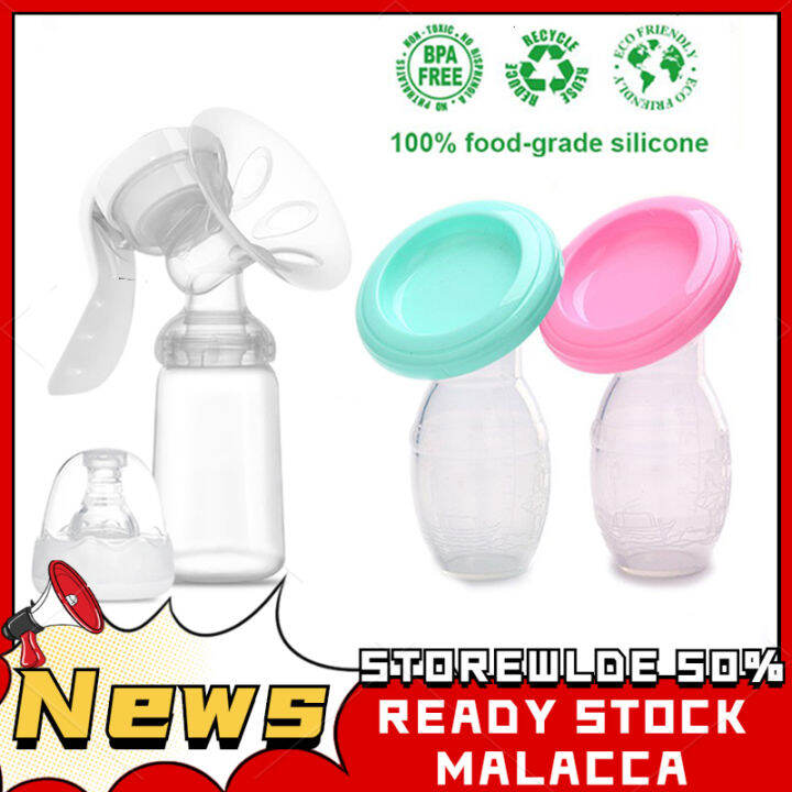 Manual Breast Pump Susu Silicone Breast Feeding Milk Collector BPA Free ...