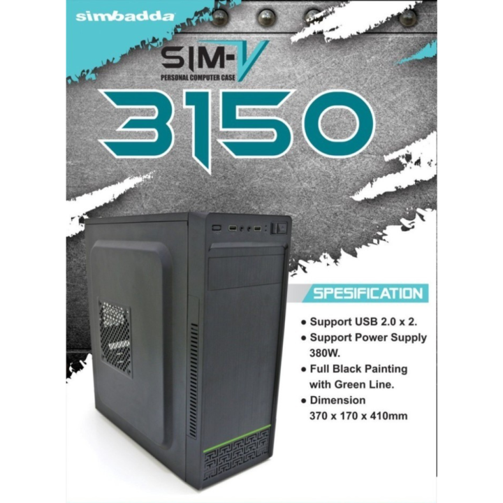 Casing Simbadda Sim-V Casing PC Komputer Simbadda Sim V 3150 Case + PSU ...