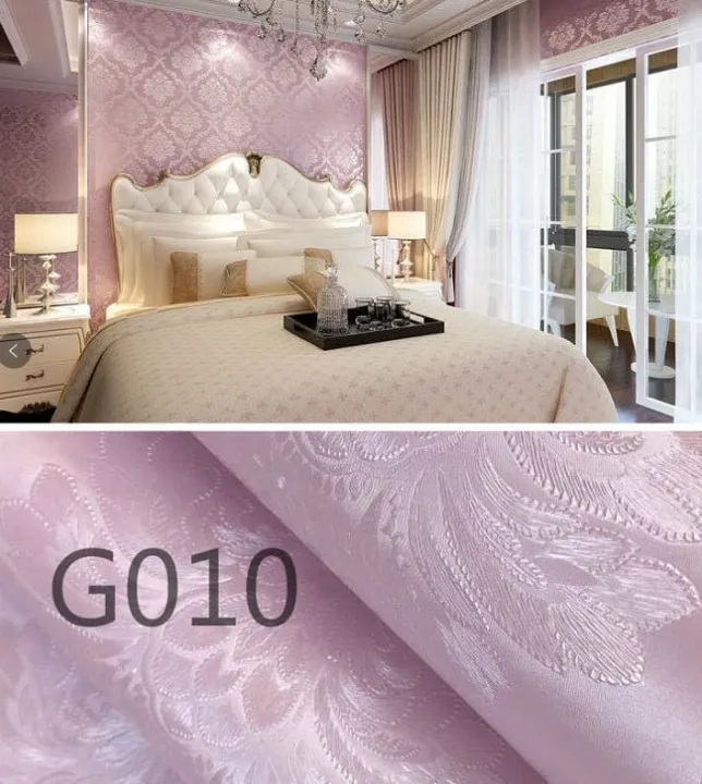 Wallpaper Dinding Polos Emboss Tekstur Batik Ungu 10m X 45cm Lazada