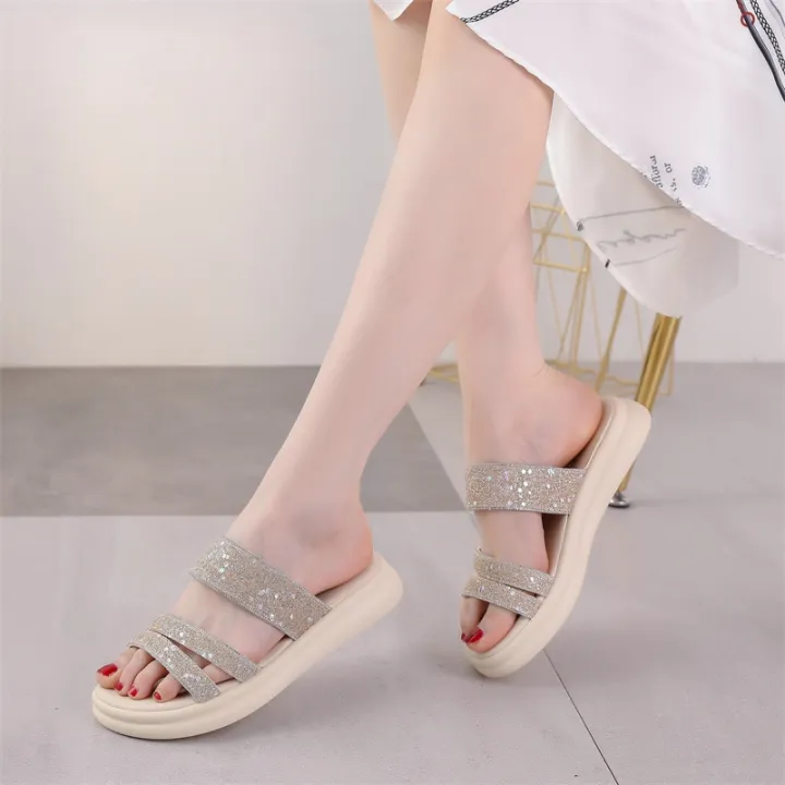 Large Size 43 Slippers Sandals 41 A WomanIn TheOf 2022 The New Han ...