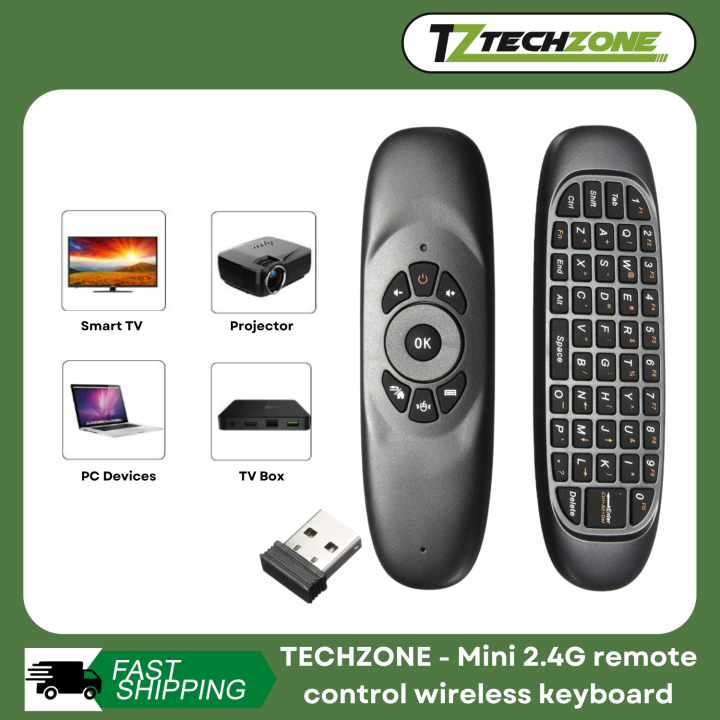 TECHZONE - Mini 2.4G remote control wireless keyboard air mouse, TV ...