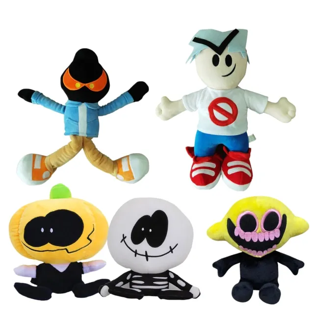 5Pcs Friday Night Funkin Plush Toys Set Soft Spooky Month Skid Pump ...