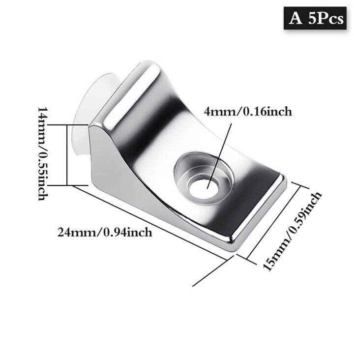 Rak Kaca Sudut Kanan, 5Pcs Cangkir Hisap Memperbaiki Klip Braket ...