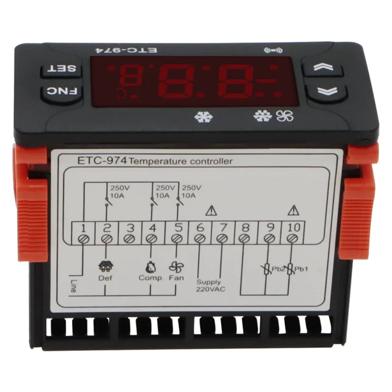ETC-974 Digital Temperature Controller Microcomputer Thermostats Thermostat Refrigeration Alarm ...