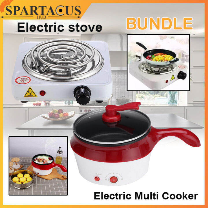 (BUNDLE)1.2L Multi Cooker Stainless Steel Grade (Red) WITH Portable ...