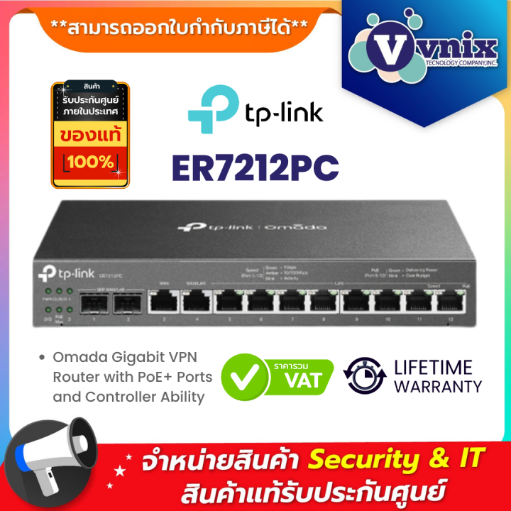 ER7212PC TP-link Omada Gigabit VPN Router with PoE+ Ports and ...