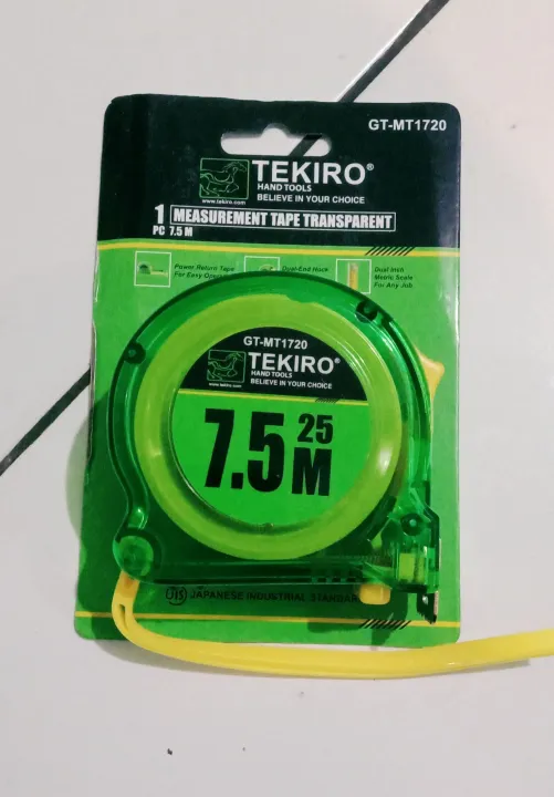 alat ukur meteran roll transparan tekiro 7.5 meter | Lazada Indonesia