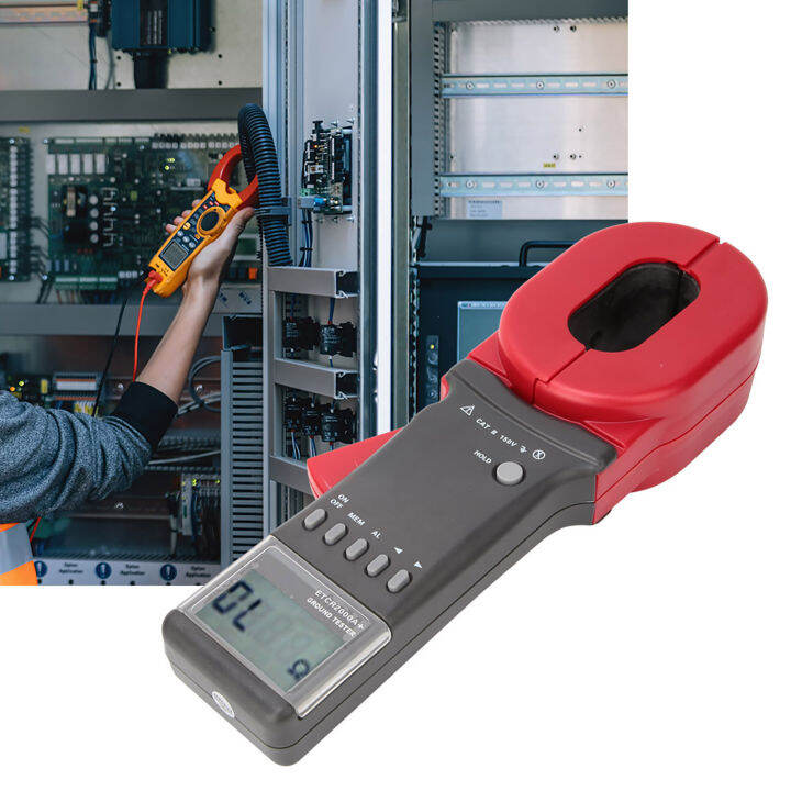 Digital Clamp Meter On Ground Earth Resistance Tester with LCD Display ...