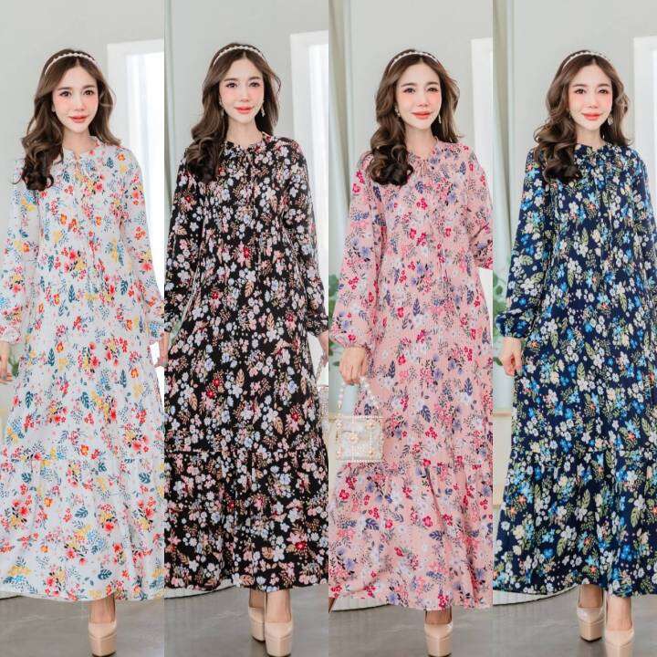 #NEW D2539 เดรสแฟชั่นสาวอวบ ผ้าไหมอิตาลี่ ผ้าเนื้อนิ่ม ลื่น เบา ใส่สบาย ...