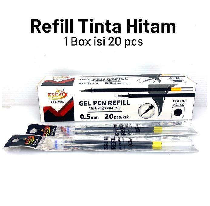 (20pc) REFILL TINTA PULPEN CAIR HITAM / REFIL ISI ULANG PEN GEL / GEL PEN REFILL GPR | Lazada ...
