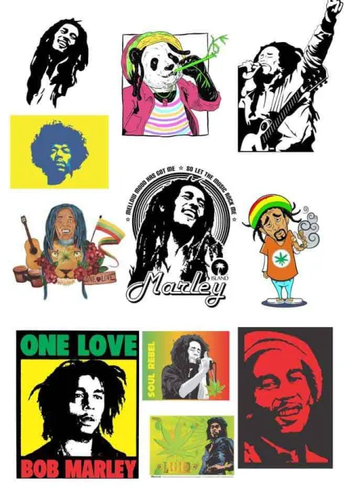 bob marley sticker set of 11 sticker laminated waterproof vinyl sticker ...