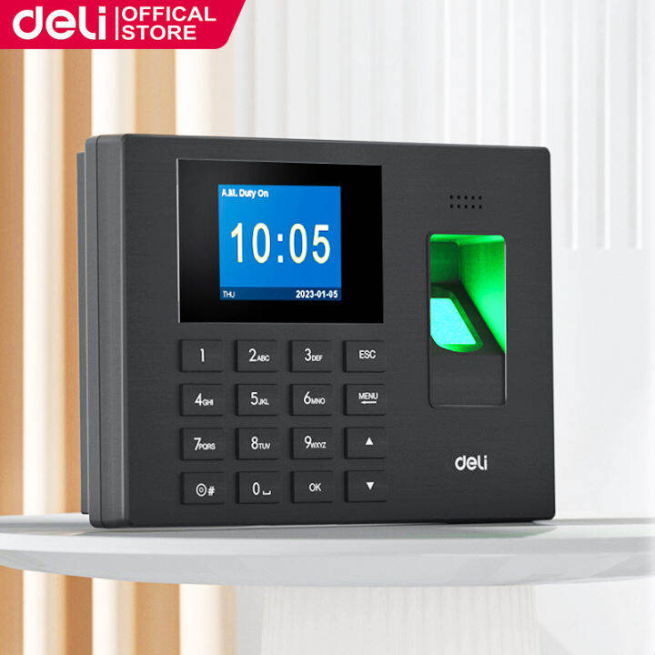 Deli Fingerprint Biometric Machine 2.4'TFT Screen Biometric Fingerprint Scanner Attendance ...