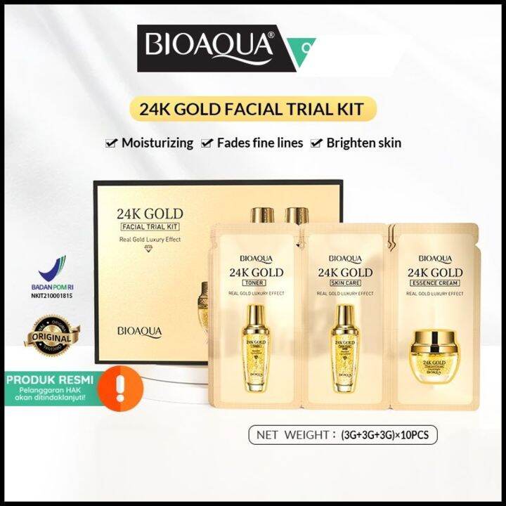 BIOAQUA 24K Gold Facial Trial Kit | Lazada Indonesia