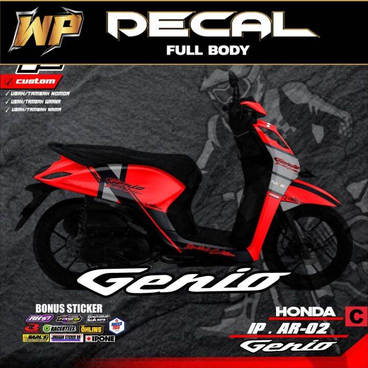 (cod) decal GENIO - sticker decal variasi full body list honda GENIO ip ...