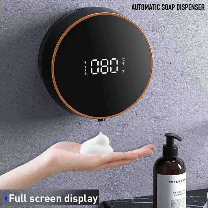 Wall Mount Automatic Foam Soap Dispensers LED Temperature Display Electric Touchless Infrared ...