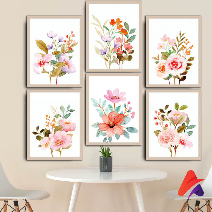 HIASAN DINDING BUNGA ABSTRAK WALLDECOR PAJANGAN POSTER HIASAN KAMAR ...