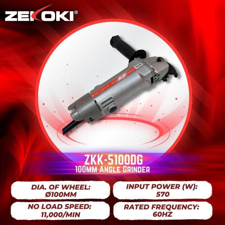 ZEKOKI Angle Grinder 100mm Hook And Loop ZKK-5100DG | Lazada PH