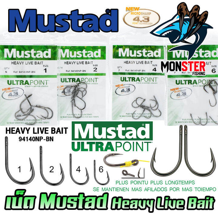 เบ็ดมัสตาด MUSTAD HEAVY LIVE BAIT ULTRAPOINT ก้นห่วง (94140NP-BN ...