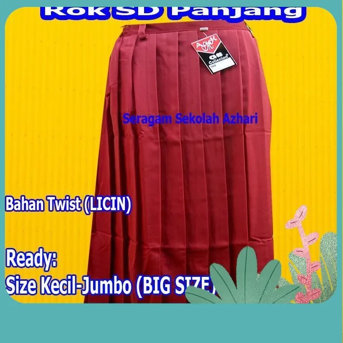 ROK SD MERAH REMPEL PANJANG-ROK SEKOLAH SD PANJANG-ROK SERAGAM SD MERAH ...