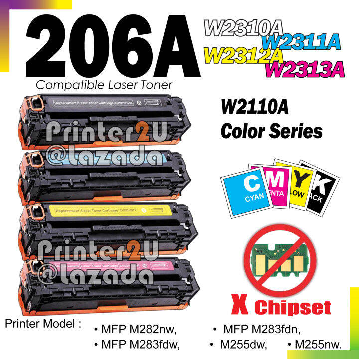 Color Laser Cartridge Compatible to HP 206A W2110A Black W2111A Cyan ...