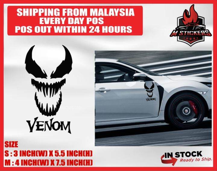 VENOM FACE CAR STICKERS KERETA STICKER | Lazada