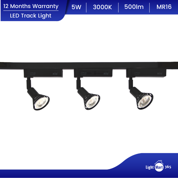 RiO 5W MR16 COB LED BULB Modern Adjustable Black Track Light Ceiling ...