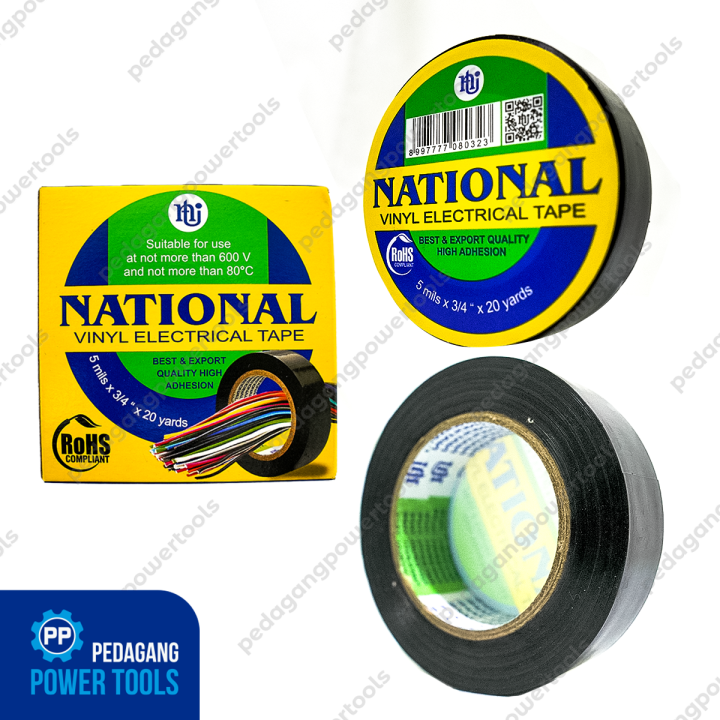 NATIONAL ISOLASI KABEL LISTRIK HITAM LAKBAN 20 Y VINYL ELECTRICAL TAPE ...