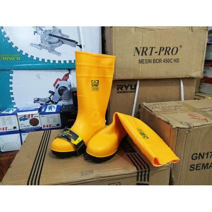 LEGION safety PVC boots sepatu boot safety ujung besi baja sol karet ...