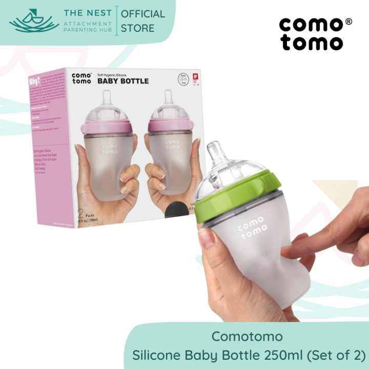 Comotomo Silicone Baby Bottle 250ml (Set of 2) 2 Holes | Lazada PH