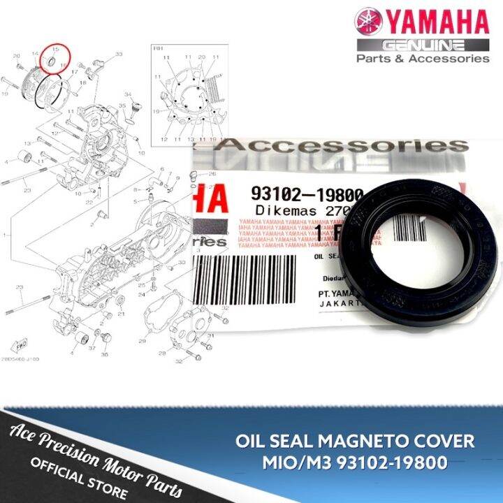 OIL SEAL MAGNETO MIO AMORE/SPORTY/SOUL CARB 19-30-5 93102-19800 YAMAHA ...