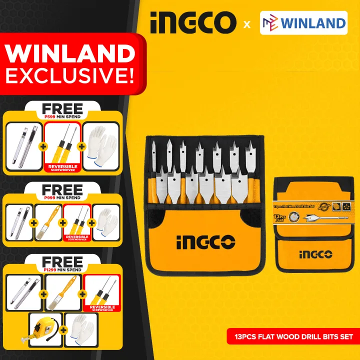 INGCO by Winland Flat Wood Drill Bits 13PCS/SET AKD41301 | Lazada PH