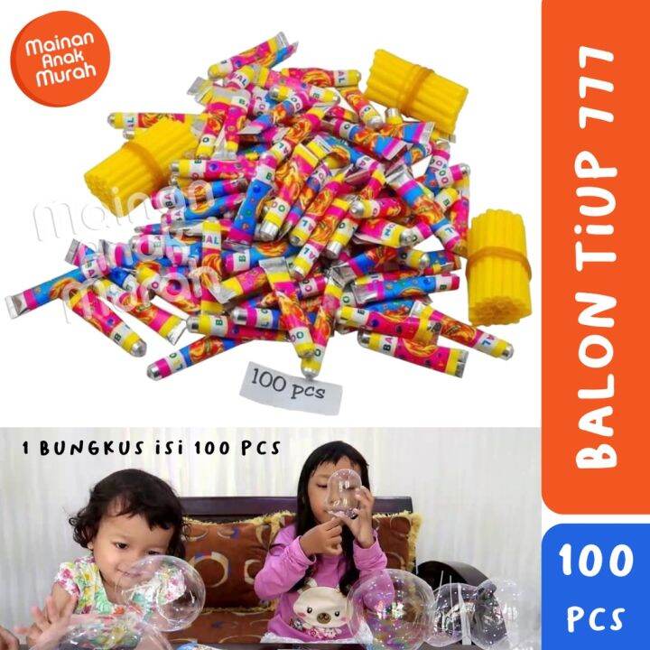 Balon Tiup 777 100 Pcs / Balon Odol Sedotan Plembungan Sebulan Blowing ...
