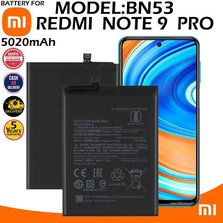Xiaomi Redmi Note 9 Pro , 9S, Note 10 Pro Battery, Model BN53 Original ...