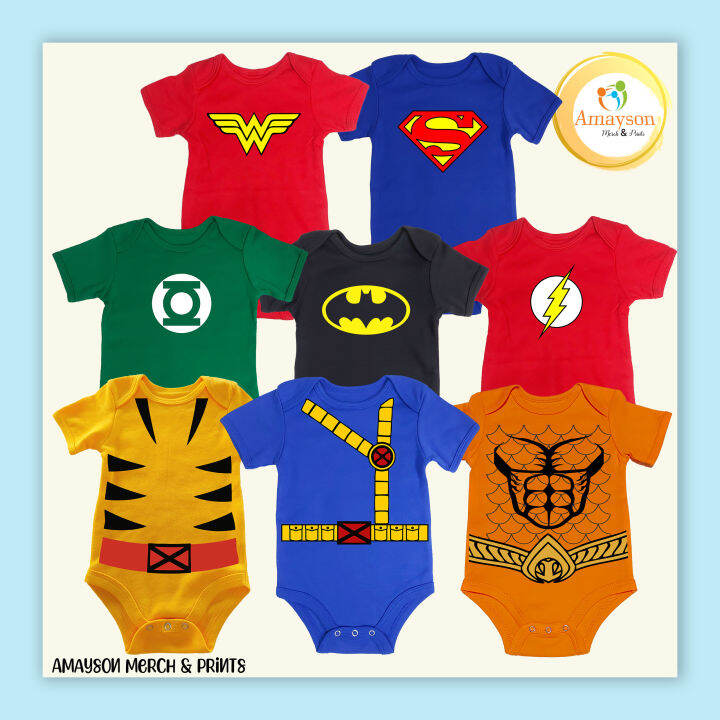 Amayson Justice League Superhero theme baby onesie - Superman, Wonder ...