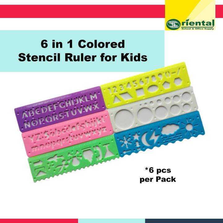 6 IN 1 Colored Stencil Rulers / Sold per SET | Lazada PH