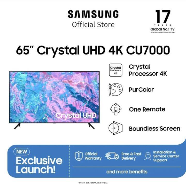 Samsung Smart TV 65 inch 65CU7000 Cyrstal UHD 4K 65" UA65CU7000 ...
