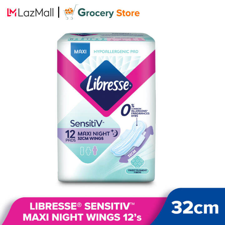 Libresse SensitiV Maxi Night Wings 32cm (12s) | Lazada
