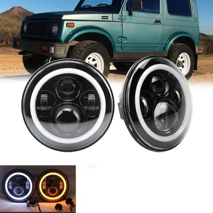 7 Inch LED Headlight with Halo Ring Amber DRL Turn Signal 120W for ...