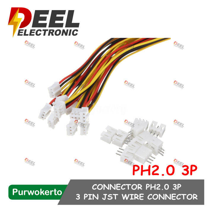 CONNECTOR PH2.0 3PIN MALE FEMALE WITH CABLE PLUG WIRES CABLES SOCKET ...