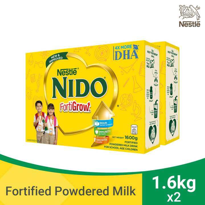 NIDO FORTIGROW Fortified Powdered Milk Drink 1.6kg - Pack of 2 | Lazada PH