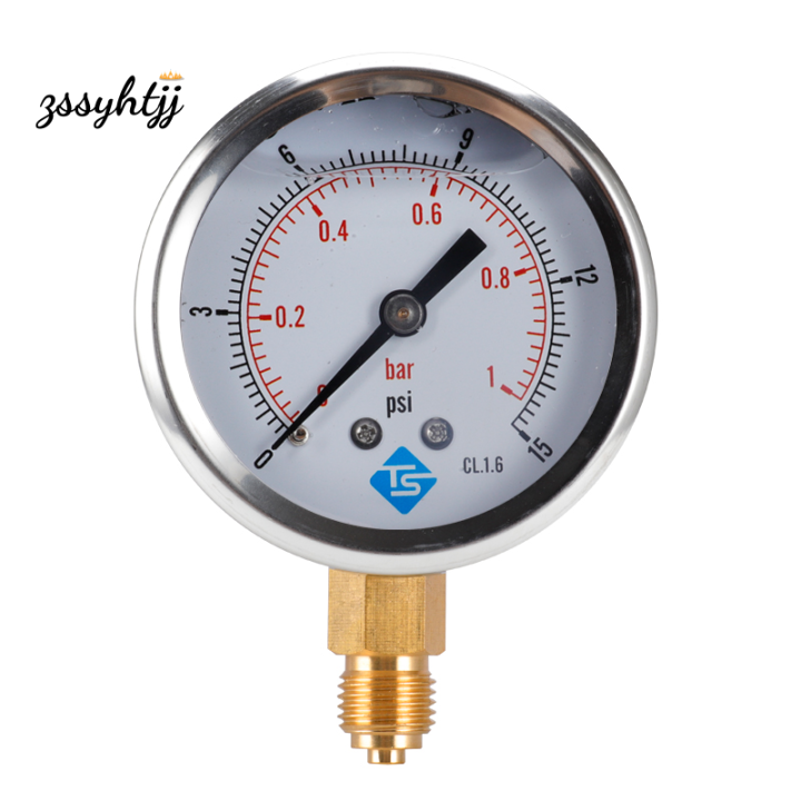 `TS Low Pressure Pressure Gauge 0-1Bar 0- 15PSI 1/4 inch 68mm Dial ...