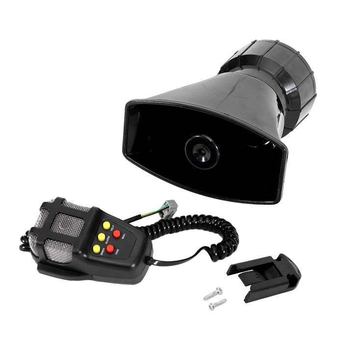 12V 100W 5 Tone Sound Car Recording Emergency Siren Horn Mic PA Speaker ...