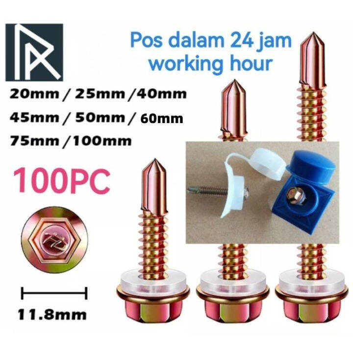 PA Skru Atap Bumbung / Self Drilling Screw Hex Head / Skru oning / cap ...