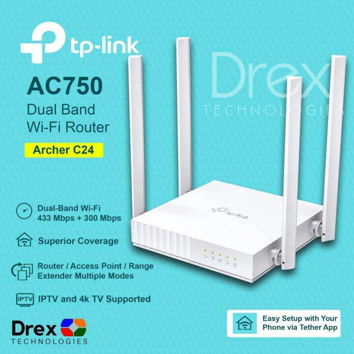 TP-LINK Archer C24 AC750 Dual Band Wifi Router | Lazada PH