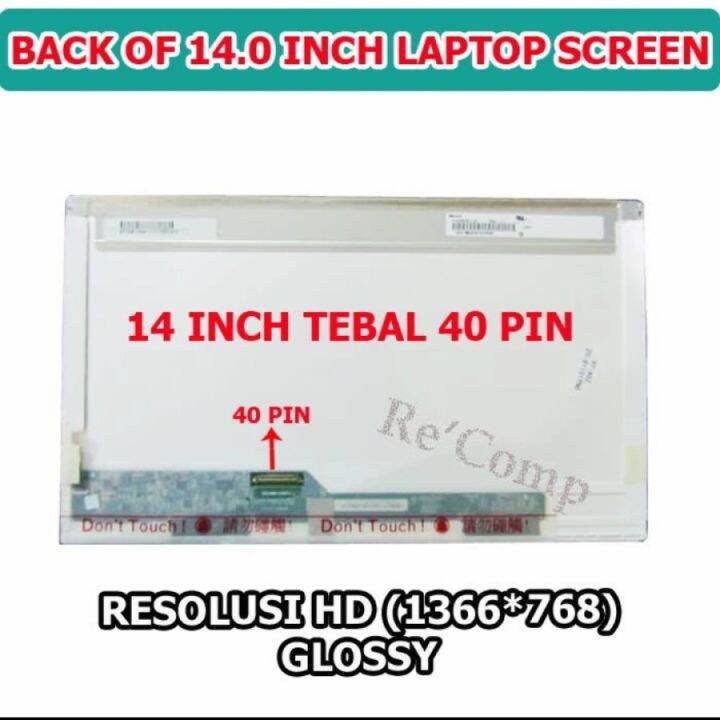 LCD LED Laptop Toshiba Satellite 14 Inch 14.0 40 PIN TEBAL ORIGINAL ...