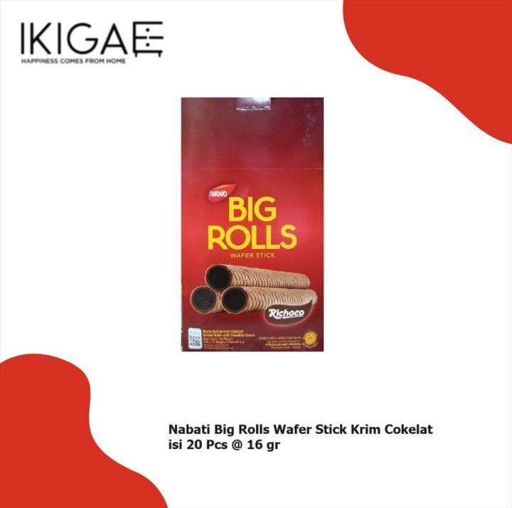 NABATI BIG ROLLS WAFER STICK KRIM COKELAT / RICHOCO ISI 20 PCS | Lazada ...