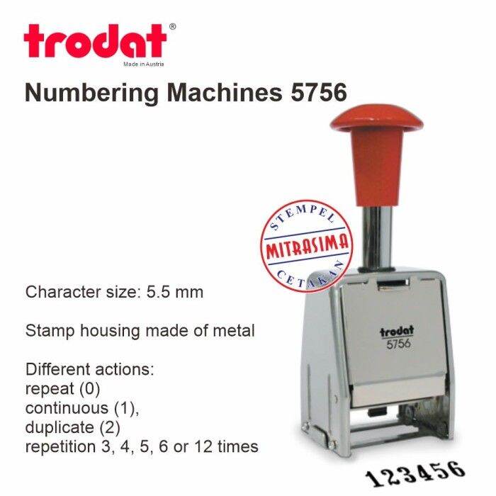Trodat 5756 - Numbering Machines - Stempel Nomor otomatis berputar | Lazada Indonesia
