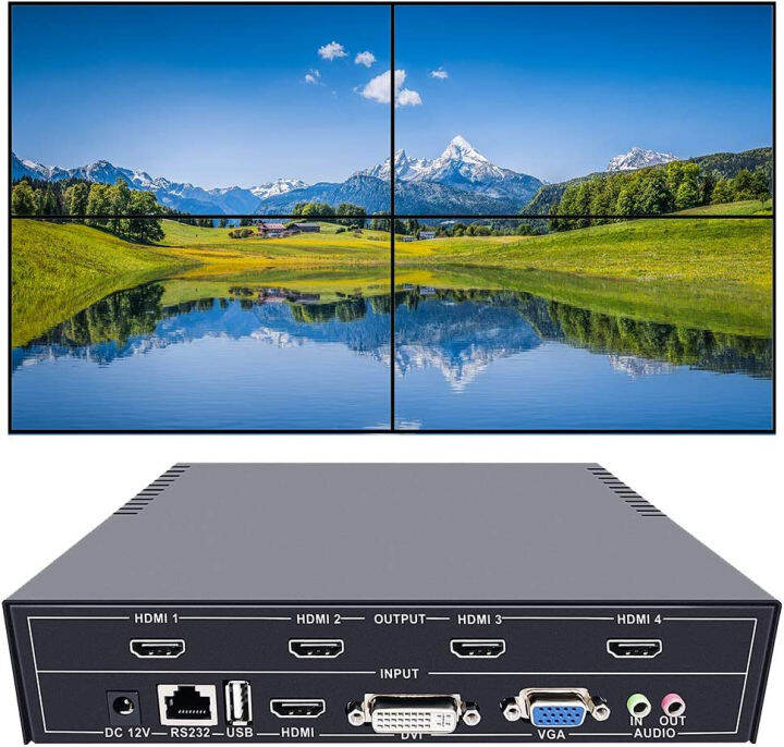 ISEEVY 4 Channel Video Wall Controller 2x2 HDMI DVI VGA USB Video ...