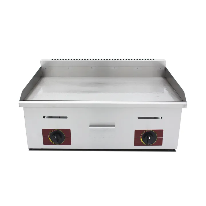 Commercial flat gas griddle LPG teppanyaki cooking equipment squid ...