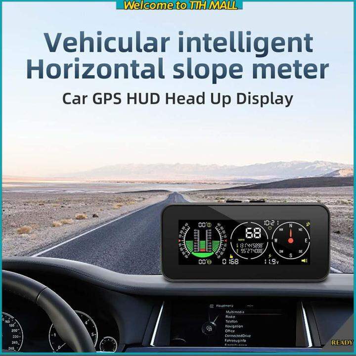 Universal Car Inclinometer Level Tilt Meter Digital HUD GPS Speed Slope ...